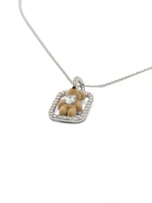 YVMIN Crystal-embellished Teddy-bear Motif Pendant Necklace