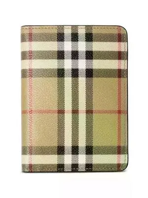 Burberry Check Passport Holder - Neutrals