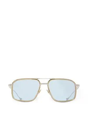 CUTLER & GROSS 1971 Geometric-frame Sunglasses - Gold