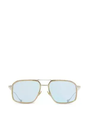 CUTLER & GROSS 1971 Geometric-frame Sunglasses - Gold