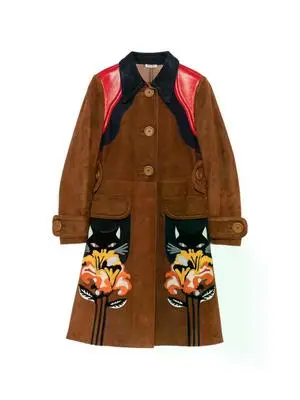 Miu Miu Flower-cat Patch Coat