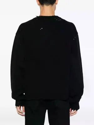 Mihara Yasuhiro Jacquard Distressed Knitted Sweater