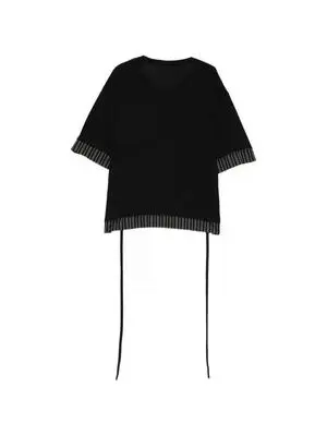 ANN DEMEULEMEESTER Striped-trim T-shirt