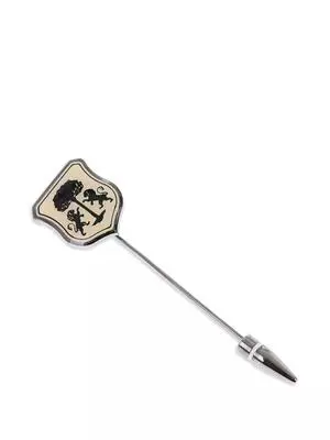 Corneliani Crest-detail Lapel Pin - Silver