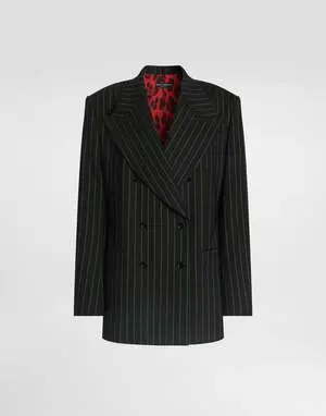 Dolce & Gabbana Double-breasted Jacket In Pinstripe Wool Blazers Multi-colored