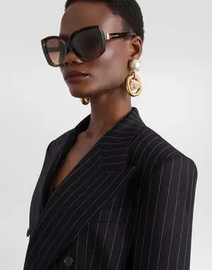 Dolce & Gabbana Linda Double-breasted Jacket In Pinstripe Wool Blazers Multi-colored Wool