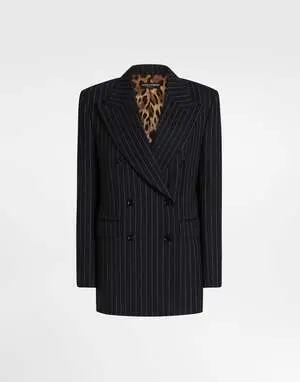 Dolce & Gabbana Linda Pinstripe Wool Double-breasted Jacket - Multicolor