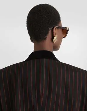 Dolce & Gabbana Double-breasted Jacket In Pinstripe Wool Blazers