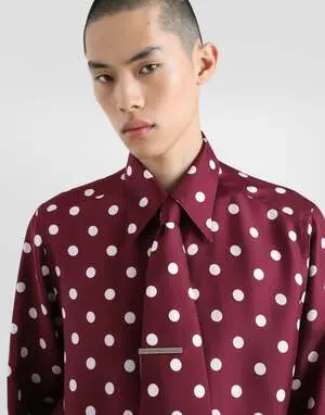 Dolce & Gabbana Polka Dot-print Silk Twill Gold Shirt Shirts