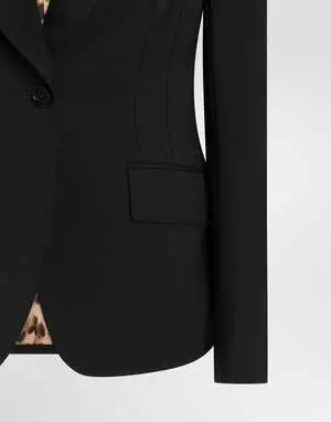 Dolce & Gabbana Turlington Single-breasted Jacket In Micro-ribbed Fabric Blazers