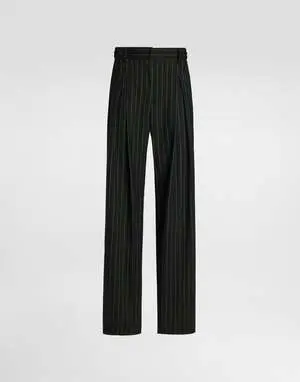 Dolce & Gabbana Pinstripe Wool Trousers Pants And Shorts Multi-colored - Multicolor