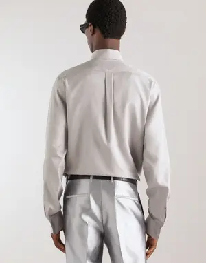 Dolce & Gabbana Silk Poplin Gold Shirt Shirts Gray