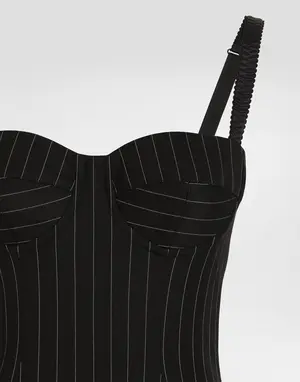 Dolce & Gabbana Pinstripe Wool Dress Dresses Wool