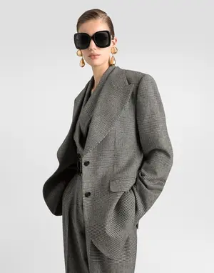 Dolce & Gabbana Glen Plaid Flannel Single-breasted Jacket Blazers