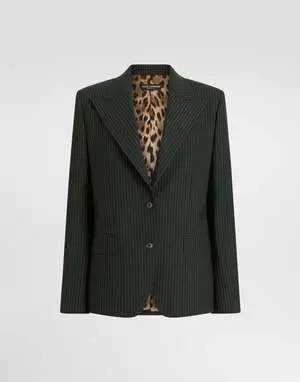 Dolce & Gabbana Linda Single-breasted Jacket In Pinstripe Wool Blazers Multi-colored