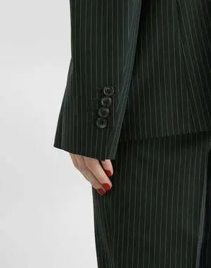 Dolce & Gabbana Linda Single-breasted Jacket In Pinstripe Wool Blazers Multi-colored