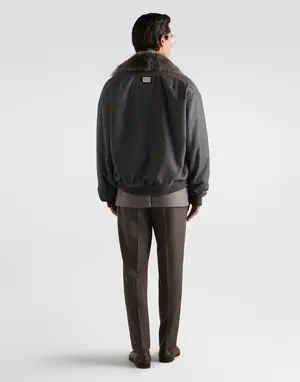 Dolce & Gabbana Padded Wool Flannel Bomber Jacket