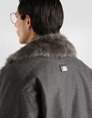 Dolce & Gabbana Padded Wool Flannel Bomber Jacket