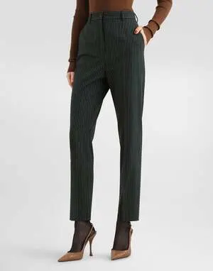 Dolce & Gabbana Pinstripe Wool Trousers Pants And Shorts Multi-colored