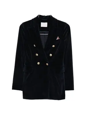 CIRCOLO 1901 Cotton Double-breasted Jacket - Blue