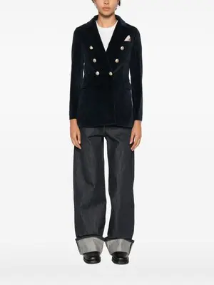 CIRCOLO 1901 Cotton Double-breasted Jacket - Blue