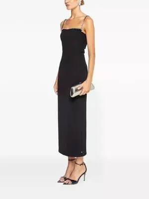 NISSA Crystal-detail Fitted Midi Dress