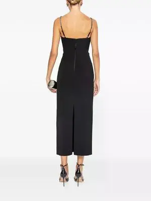 NISSA Crystal-detail Fitted Midi Dress
