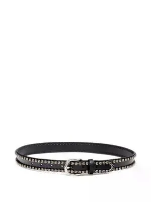 Isabel Marant Étoile Zap Crystal-embellished Leather Belt - Black