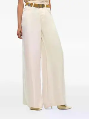 Pinko Palazzo Trousers In Peachskin-feel Twill