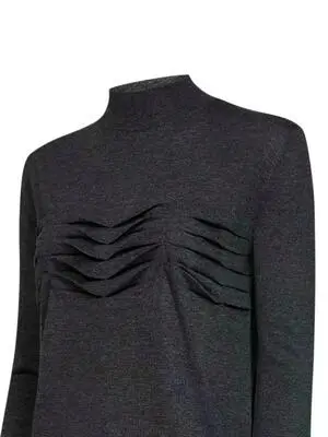 JIL SANDER Pleated Mock-neck Sweater