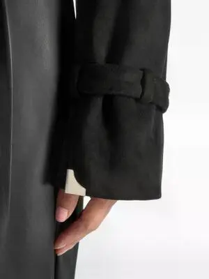 Manière De Voir Poppy Cropped Suede Belted Biker Jacket - Black