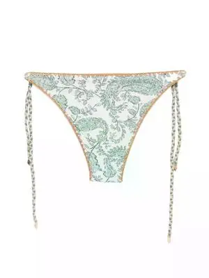BANANA MOON Blika Paisley-print Side-tie Bikini Bottoms - Green