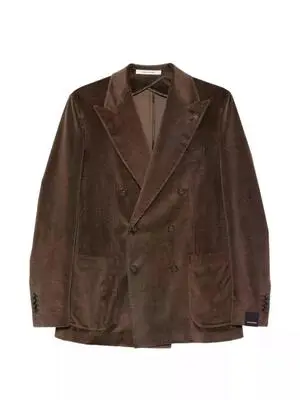 Tagliatore Double-breasted Corduroy Jacket - Brown