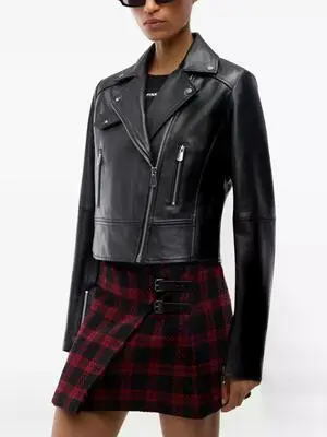 Pinko Nappa Leather Biker-style Jacket