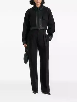 Manière De Voir Suede And Pebbled Leather Jacket - Black