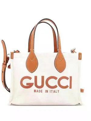 Gucci Logo Shopper Tote Printed Canvas Small Shoulder Bag