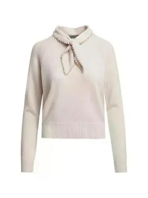 Essentiel Antwerp Pearl-embellished Self-tie Sweater - Neutrals
