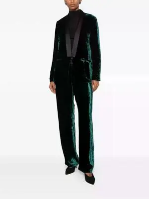 FORTE_FORTE Crushed-velvet Wide-leg Trousers