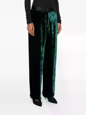 FORTE_FORTE Crushed-velvet Wide-leg Trousers