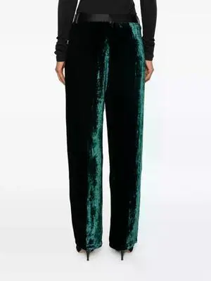 FORTE_FORTE Crushed-velvet Wide-leg Trousers