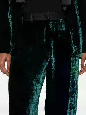 FORTE_FORTE Crushed-velvet Wide-leg Trousers