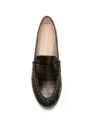 STUART WEITZMAN Spencer Croc-effect Leather Loafers