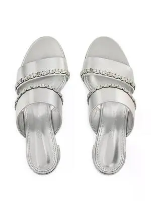 FERRAGAMO Gancini Chain Leather Sandals