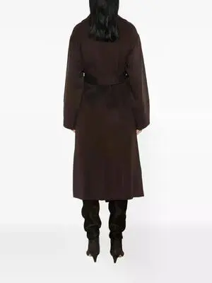 Soft Goat Belted Shawl-collar Coat