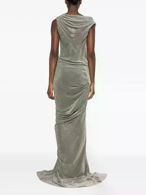 Rick Owens Draped Velvet Maxi Dress