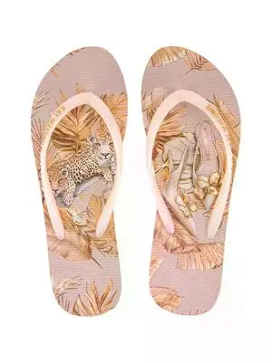 KAT MACONIE Sola Leopard-print Flip-flops - Neutrals