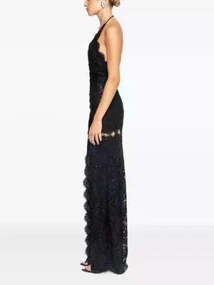 NISSA Beaded Lace Maxi Dress