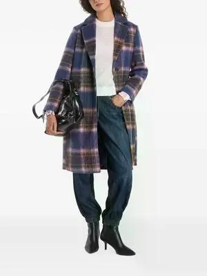 Desigual Check-pattern Notched-lapels Coat