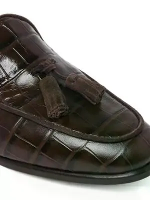 POLLINI Outline Belgian Crocodile-effect Tassel Loafers