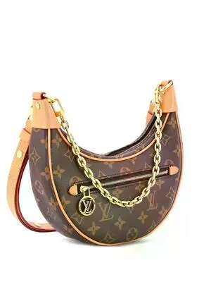 LOUIS VUITTON Monogram Canvas Loop Hobo Bag - Brown